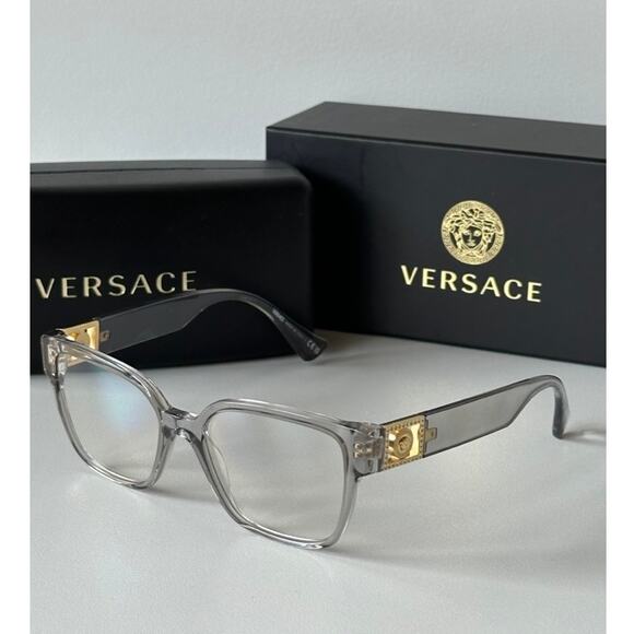 Versace | Accessories | New Versace Ve3329b Grey Clear Square ...